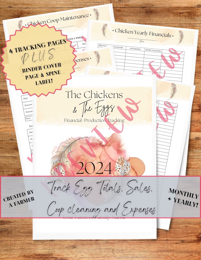 Chicken Egg Records Worksheet Digital Bundle Layer Hen Flock Monthly ...