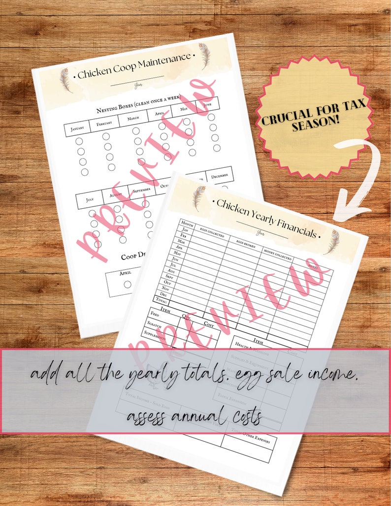 Chicken Egg Records Worksheet Digital Bundle Layer Hen Flock Monthly ...