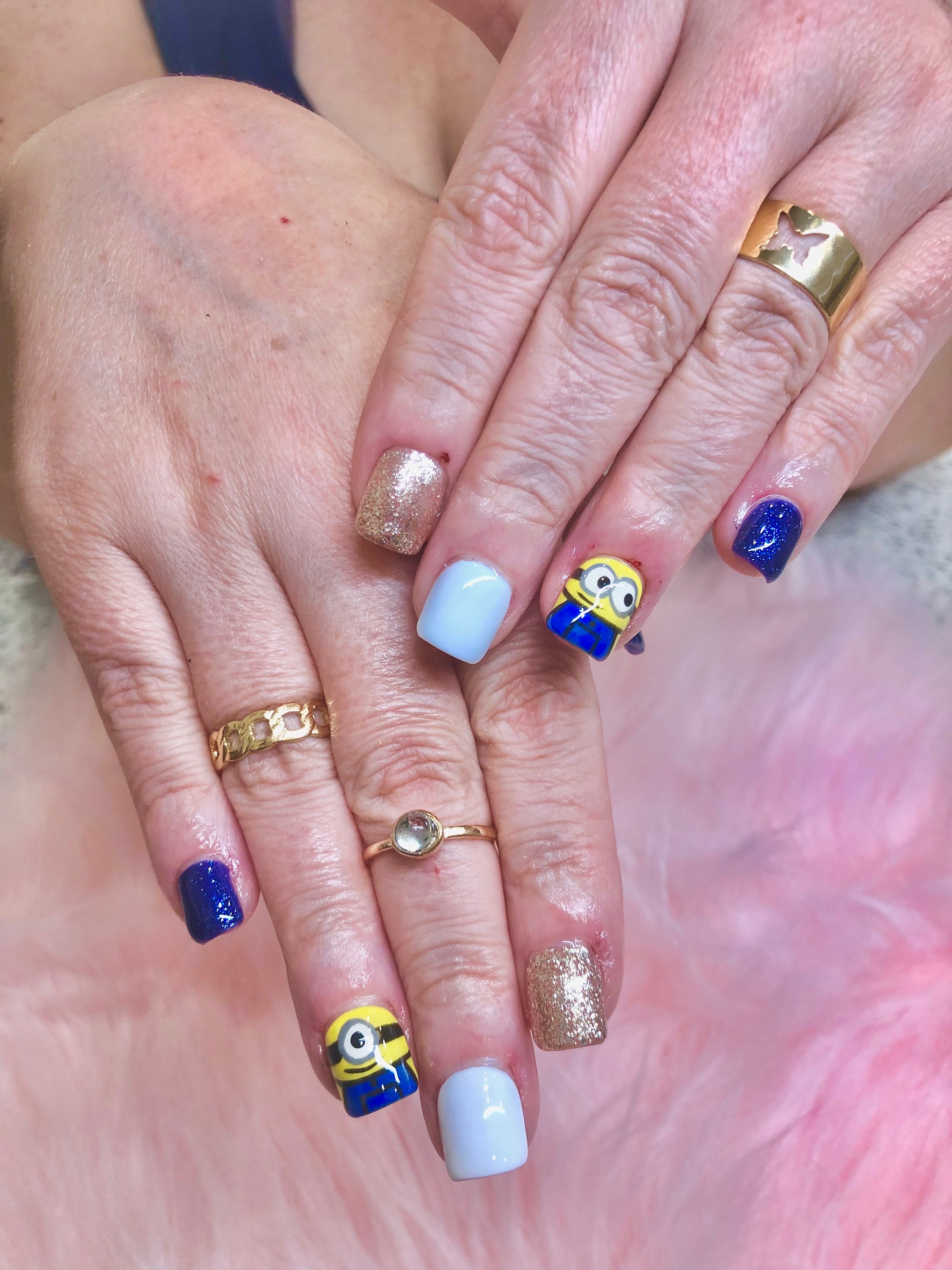 Minions at Universal Nails Design With Square, Handmade Art Press on ...