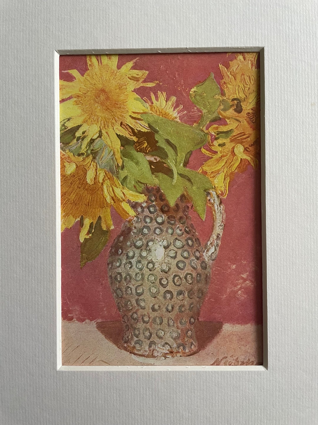 William Nicholson, Vintage Print, Sunflowers 1920, Mounted Print ...