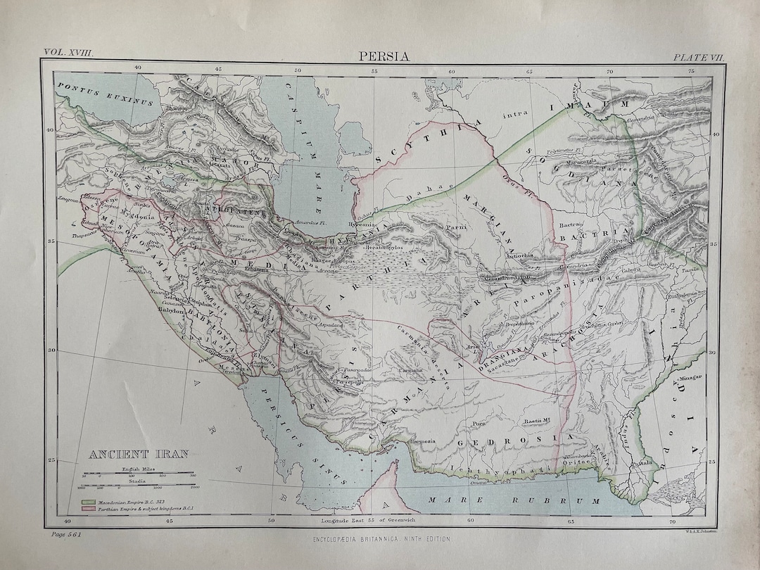 Persia, Original Antique 1870's Map, Vintage Wall Map, Home Decor ...