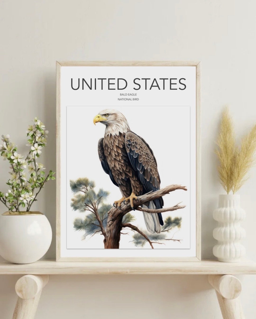 United States Poster, Bald Eagle Print, United States National Bird ...