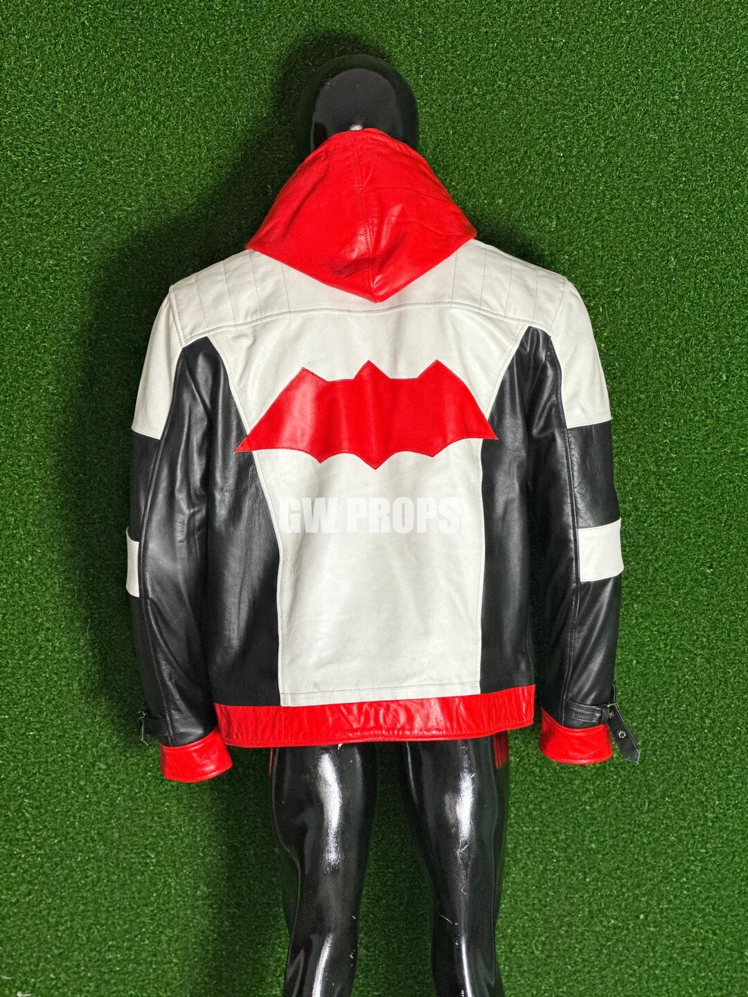 Red Hood Leather Arkham Knight Motorcycle Biker Jacket Ultimate Cosplay ...