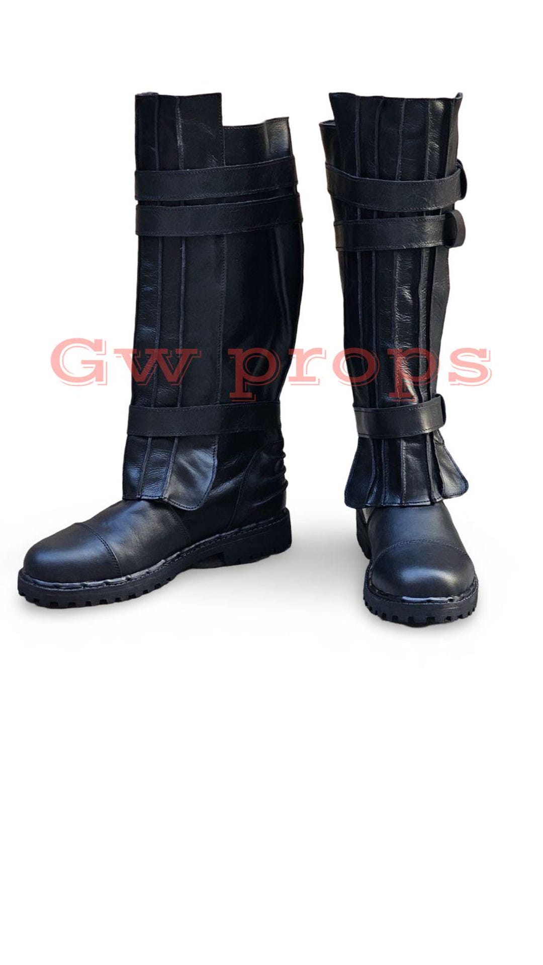 Custom Black SW Anakin Skywalker Leather Boots Leather Custom Handmade ...