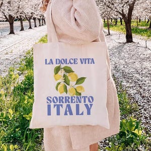 Amalfi Coast Lemon Tote Bag, Italian Vacation, Positano Traveler ...
