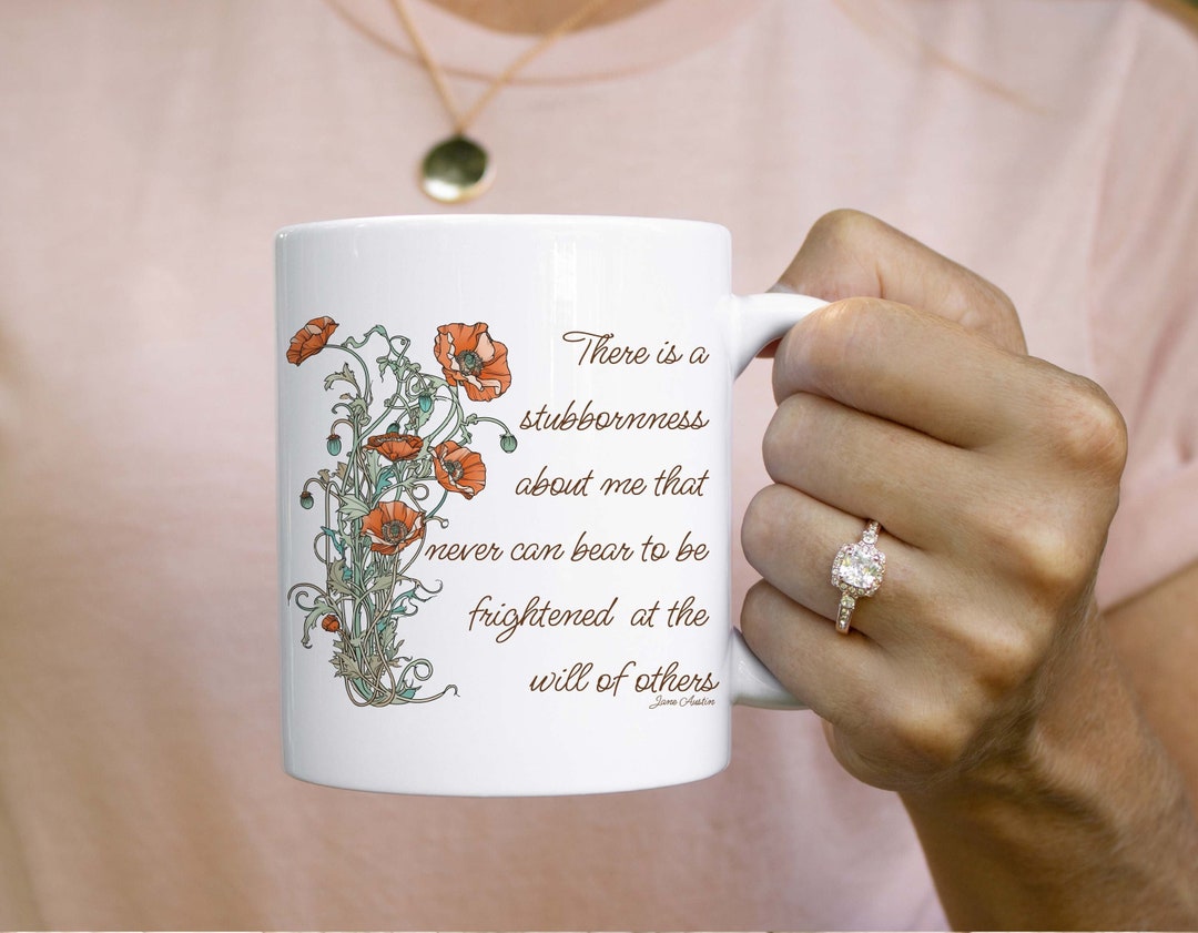 Pride and Prejudice Mug, Jane Austen Mug, Pride and Prejudice Quote ...