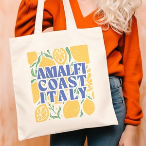 Amalfi Coast Lemon Tote Bag, Italian Vacation, Positano Traveler ...