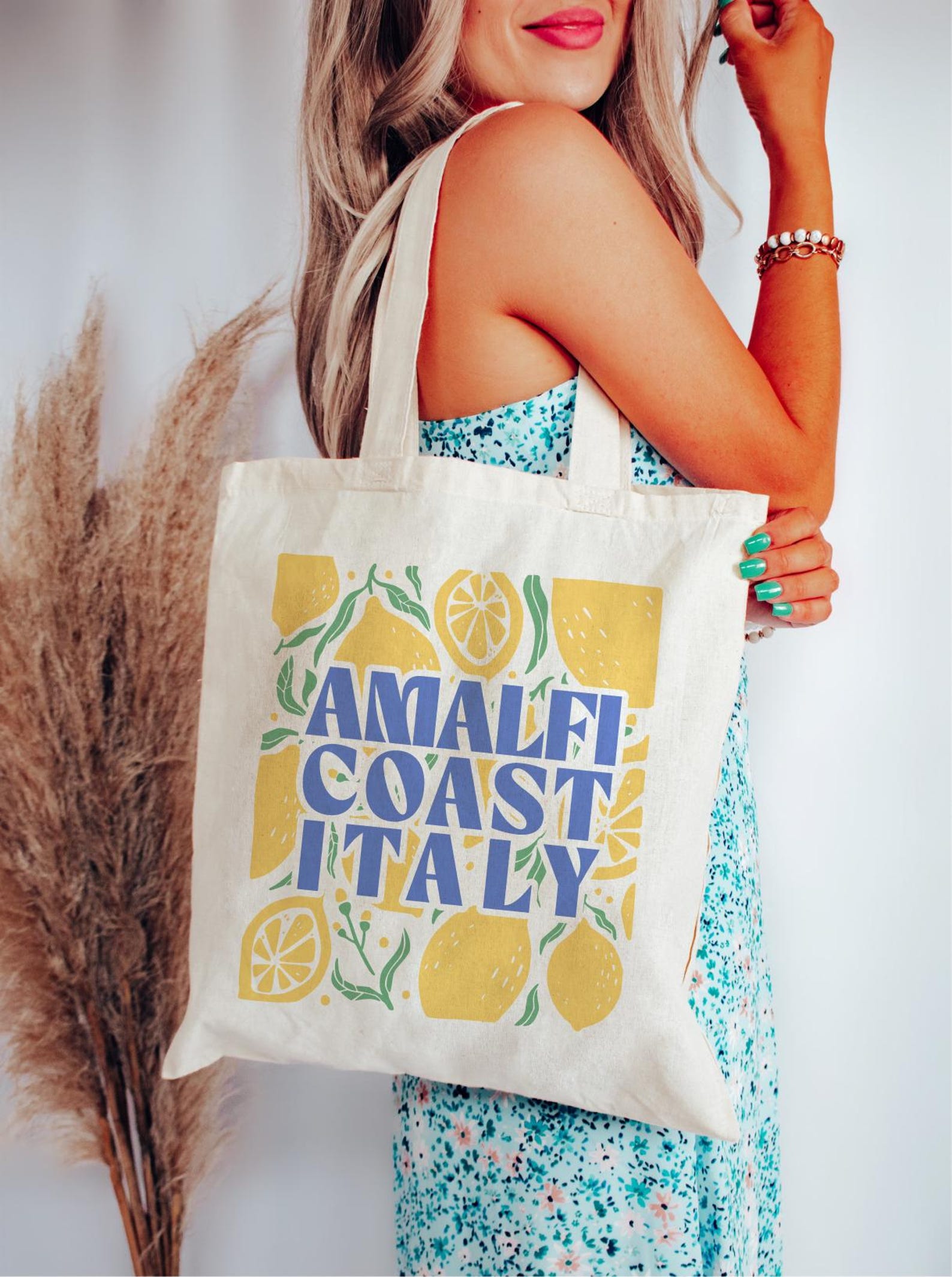 Amalfi Coast Lemon Tote Bag, Italian Vacation, Positano Traveler ...
