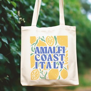 Amalfi Coast Lemon Tote Bag, Italian Vacation, Positano Traveler ...