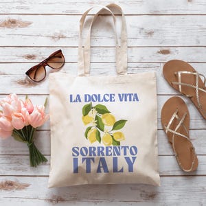 Amalfi Coast Lemon Tote Bag, Italian Vacation, Positano Traveler ...