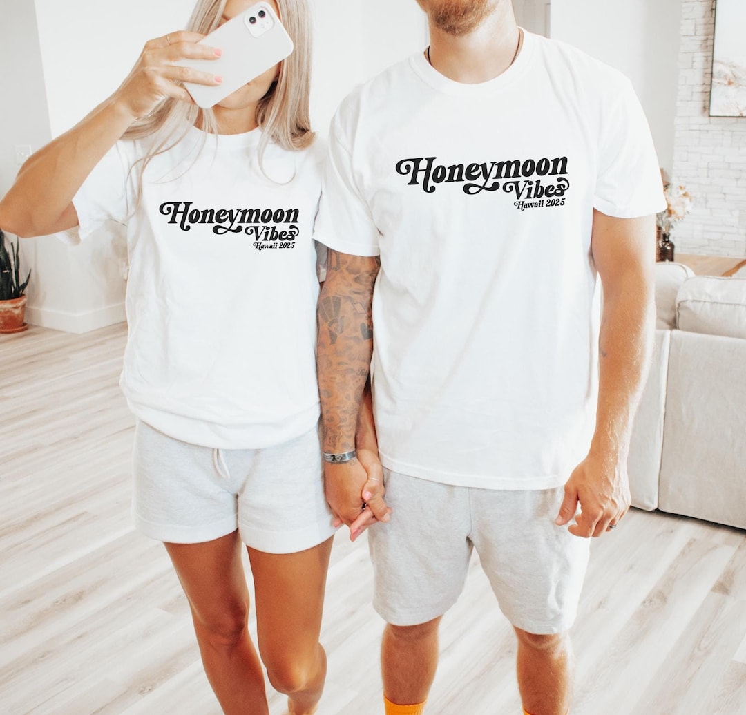 Personalized Honeymoon Shirts, Honeymoon Vibes, Custom Just Married ...