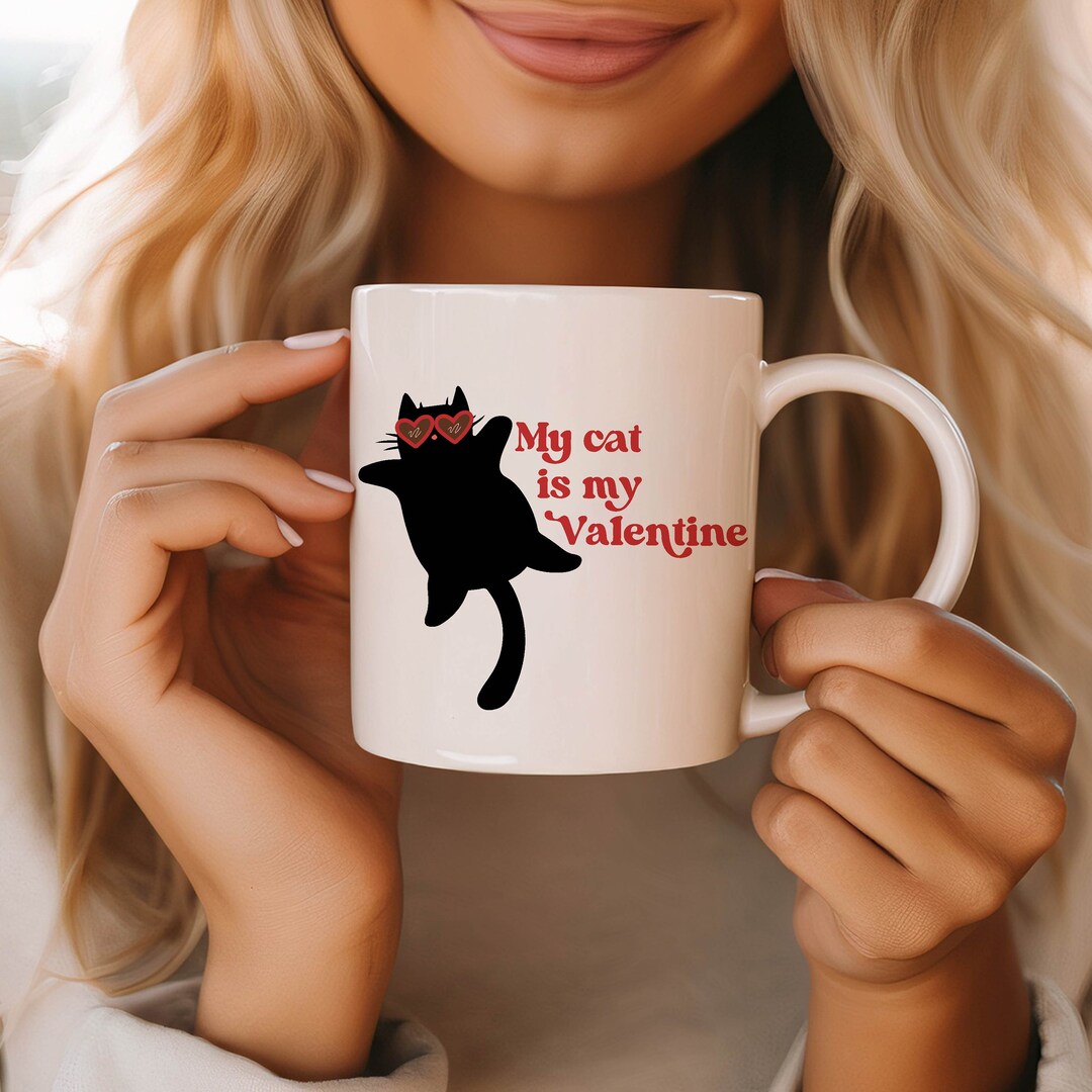Valentines Day Cat Mug, Valentine Gift, Funny Valentine Gift, Cat Mom ...