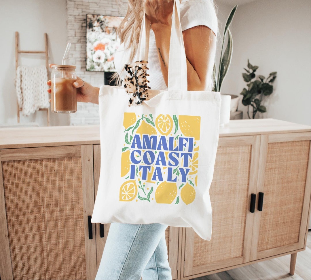 Amalfi Coast Lemon Tote Bag, Italian Vacation, Positano Traveler ...