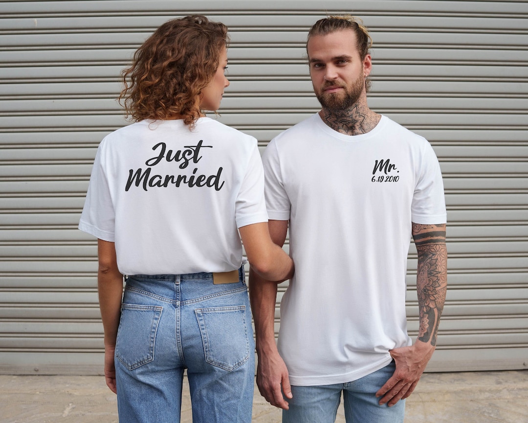 Just Married Shirt, Personalized Mr and Mrs, Custom Hubby Wifey Shirts ...