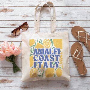 Amalfi Coast Lemon Tote Bag, Italian Vacation, Positano Traveler ...