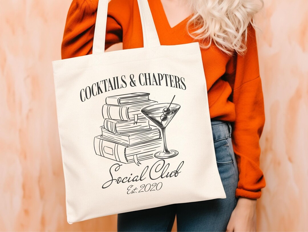 Custom Book Club Tote Bag, Personalized Reading Club Gift, Bookworm ...