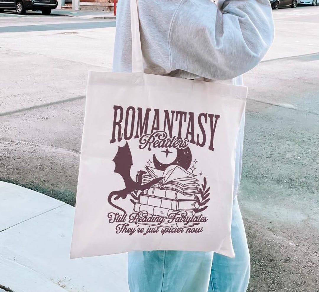 Romantasy Readers Bookish Tote Bag, Spicy Books, Dragon Merch, Smut ...