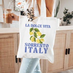 Amalfi Coast Lemon Tote Bag, Italian Vacation, Positano Traveler ...