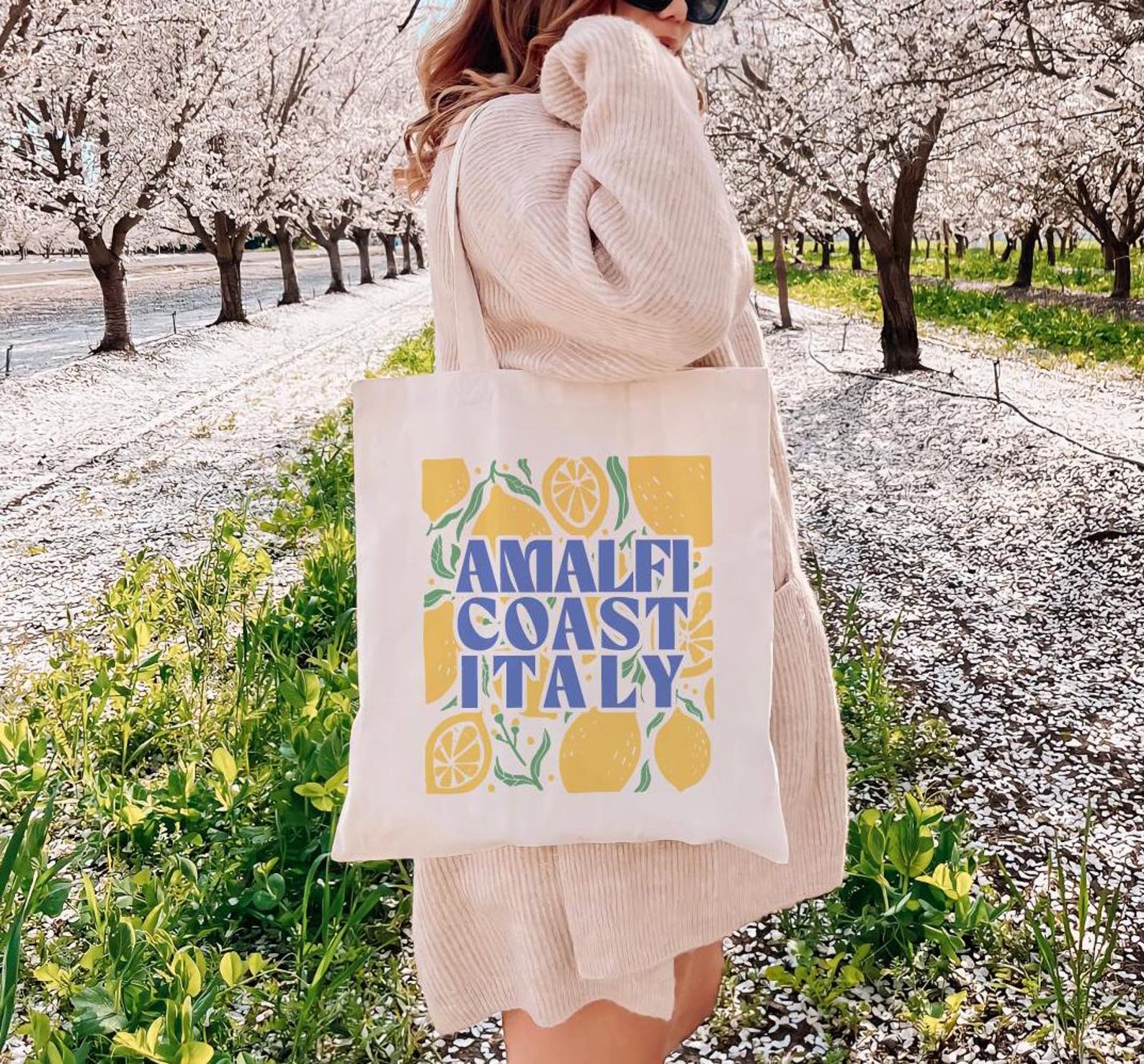 Amalfi Coast Lemon Tote Bag, Italian Vacation, Positano Traveler ...