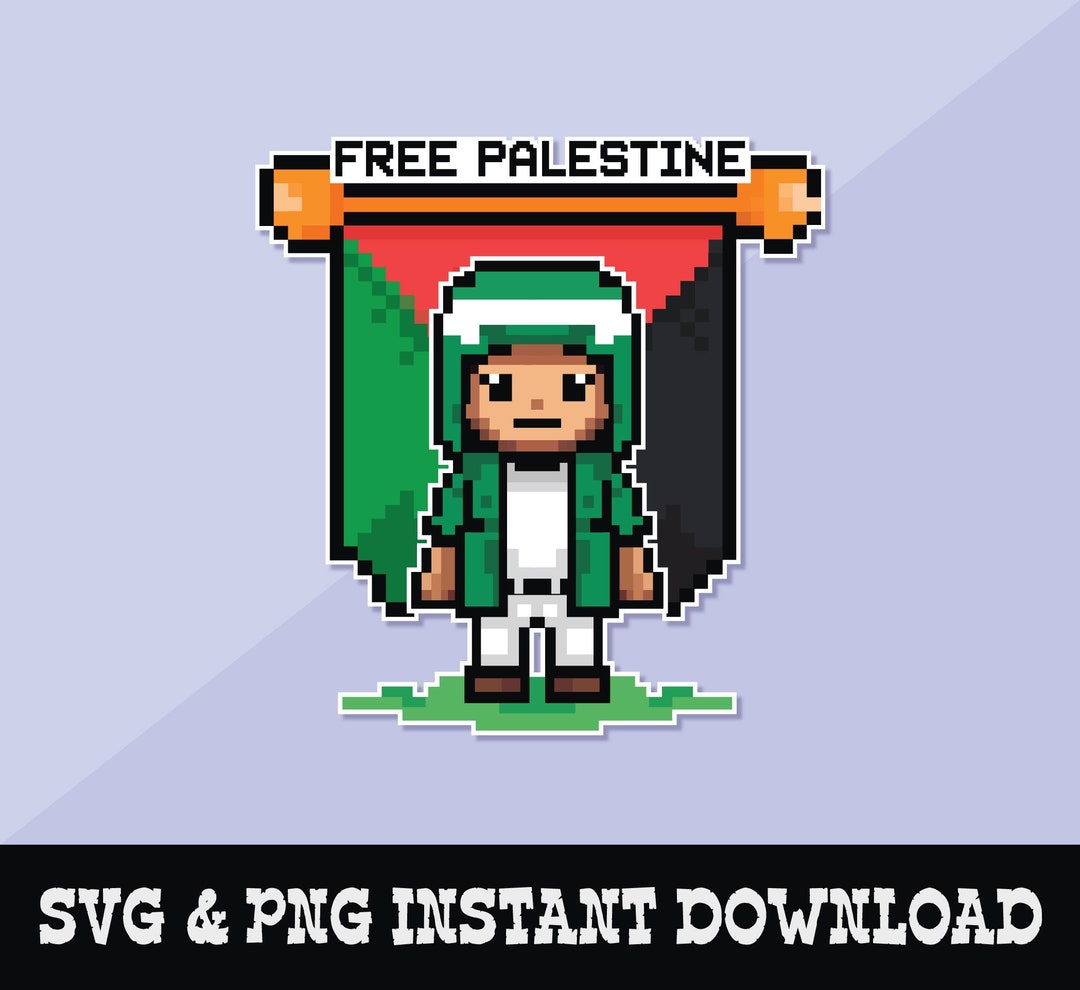 Free Palestine Pixel Art Design SVG, Save Palestine PNG, Free Palestine ...