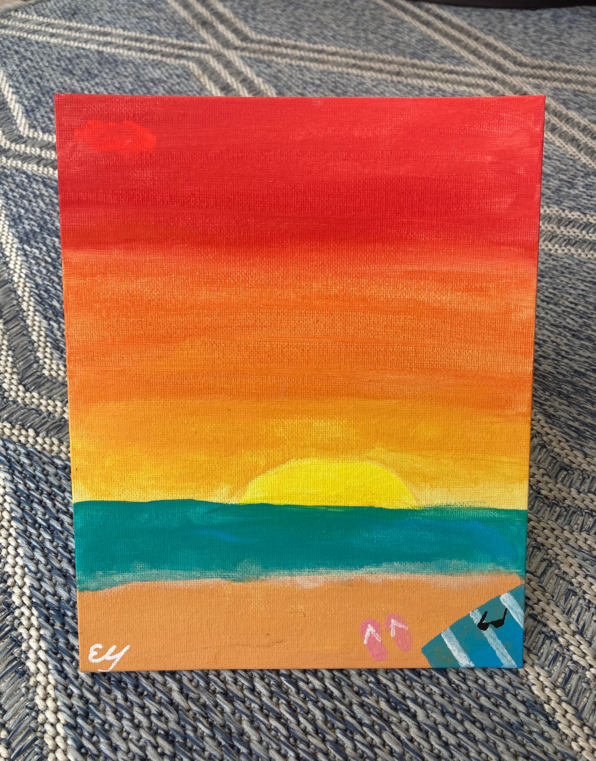 Beach Sunset Painting - Etsy