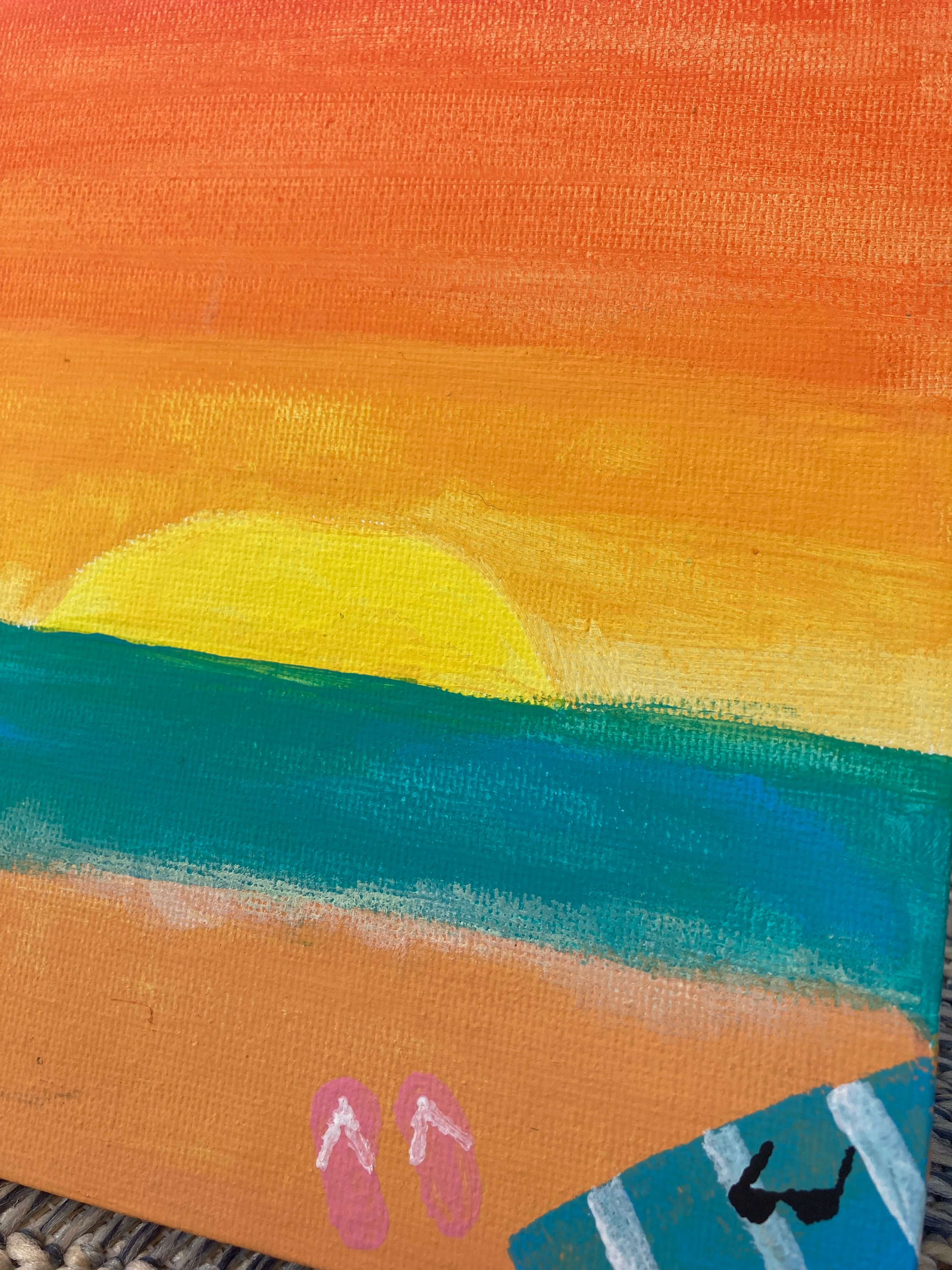 Beach Sunset Painting - Etsy