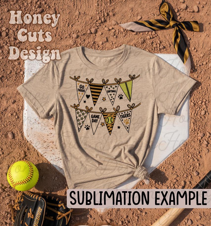Tigers Softball Pennant Banner PNG, Game Day Softball Pennant Design ...