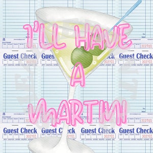 Guest Check I'll Have a Martini Digital Print - Etsy