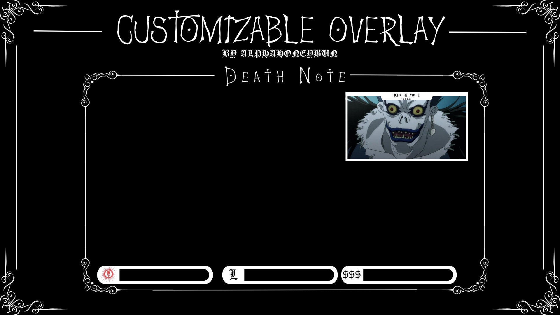 Animated Shinigami Notebook Japanese Anime Stream Overlay Package - Etsy