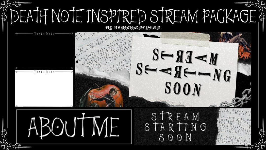 Animated Shinigami Notebook Japanese Anime Stream Overlay Package - Etsy