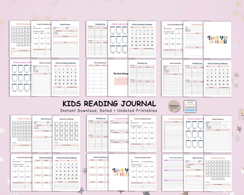 Kids Book Tracker, Kids Reading Journal Printable, Kids Book Shelves ...