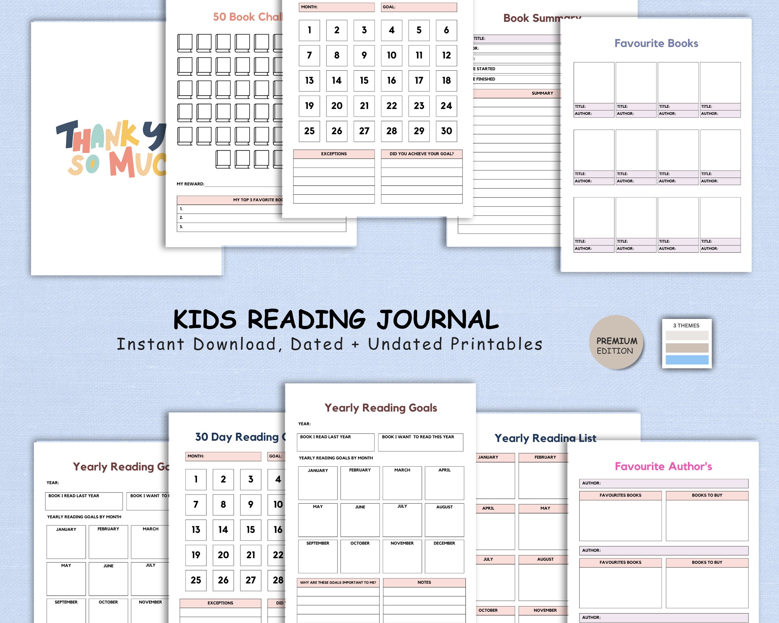 Kids Book Tracker, Kids Reading Journal Printable, Kids Book Shelves ...