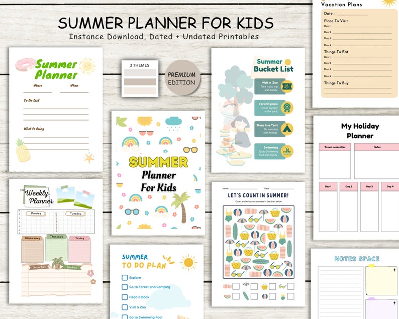 Editable Summer Planner 2024, Printable Summer Kids Planner, Summer ...