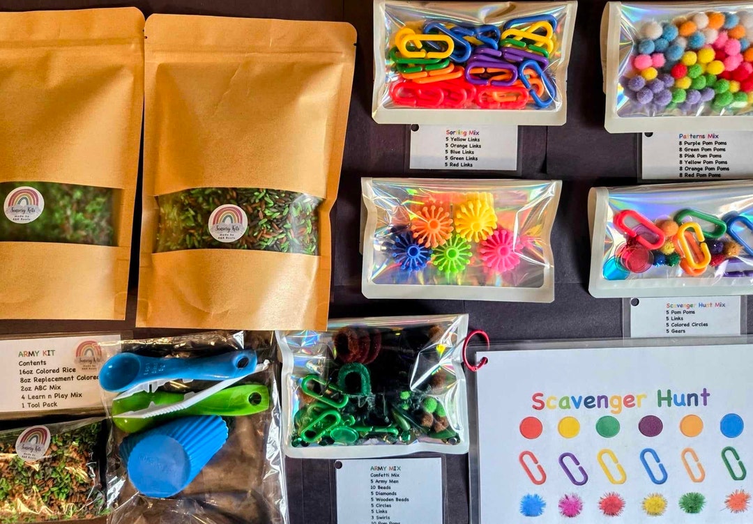 Sensory Kits, Army Mix, Sensory Bin, Sensory Learn N Play, Montessori ...