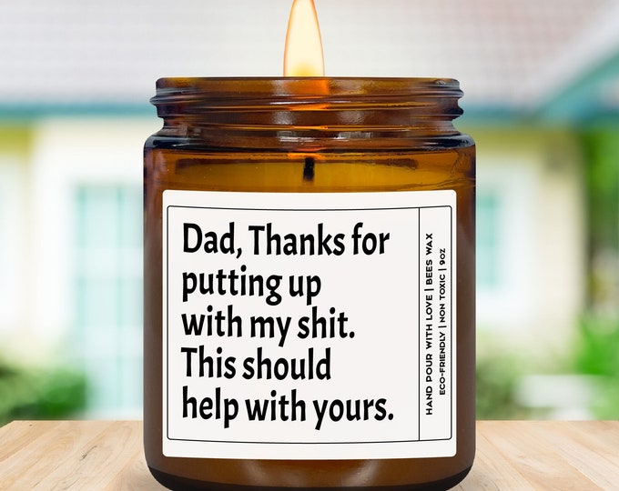 Personalized Fathers Day Gift Gag Gifts for Dad Funny Candle for Dad ...