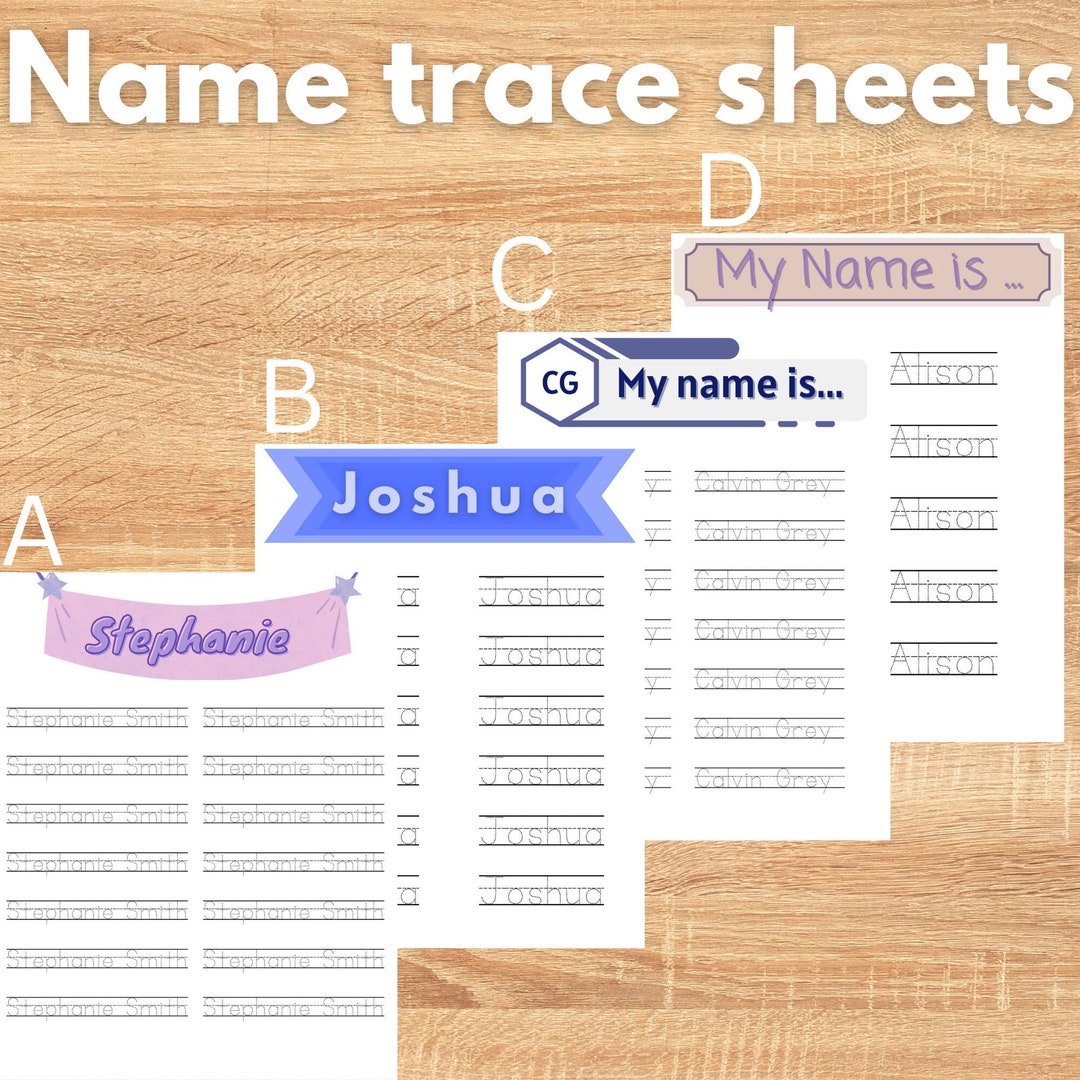 Personalized Name Tracing Sheet. Handwriting Practice. Penmanship Kids ...
