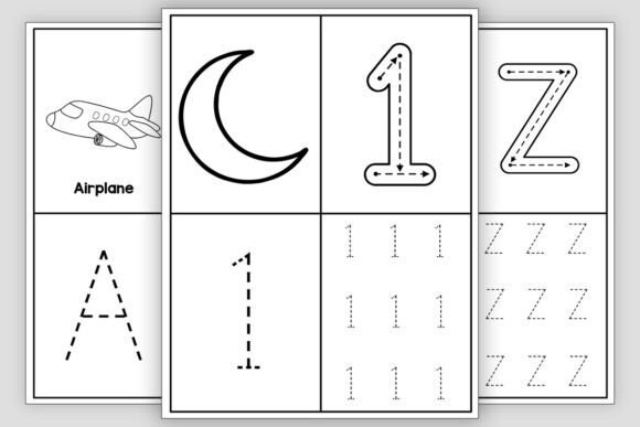 Alphabet & Numbers Tracing for Preschool - Etsy