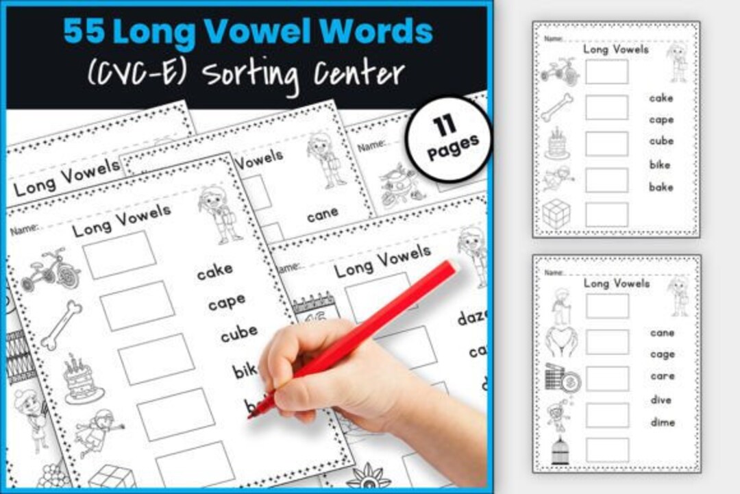 Long Vowel Sort: Phonics Practice Kit - Etsy