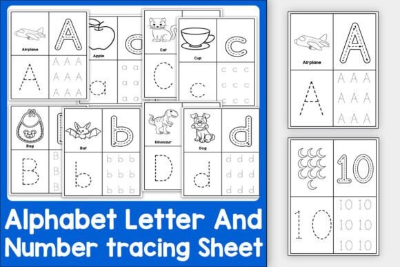 Alphabet & Numbers Tracing for Preschool - Etsy