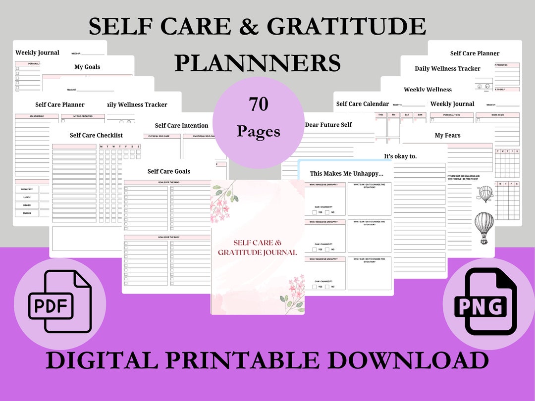 Self Care Gratitude Journal - Etsy