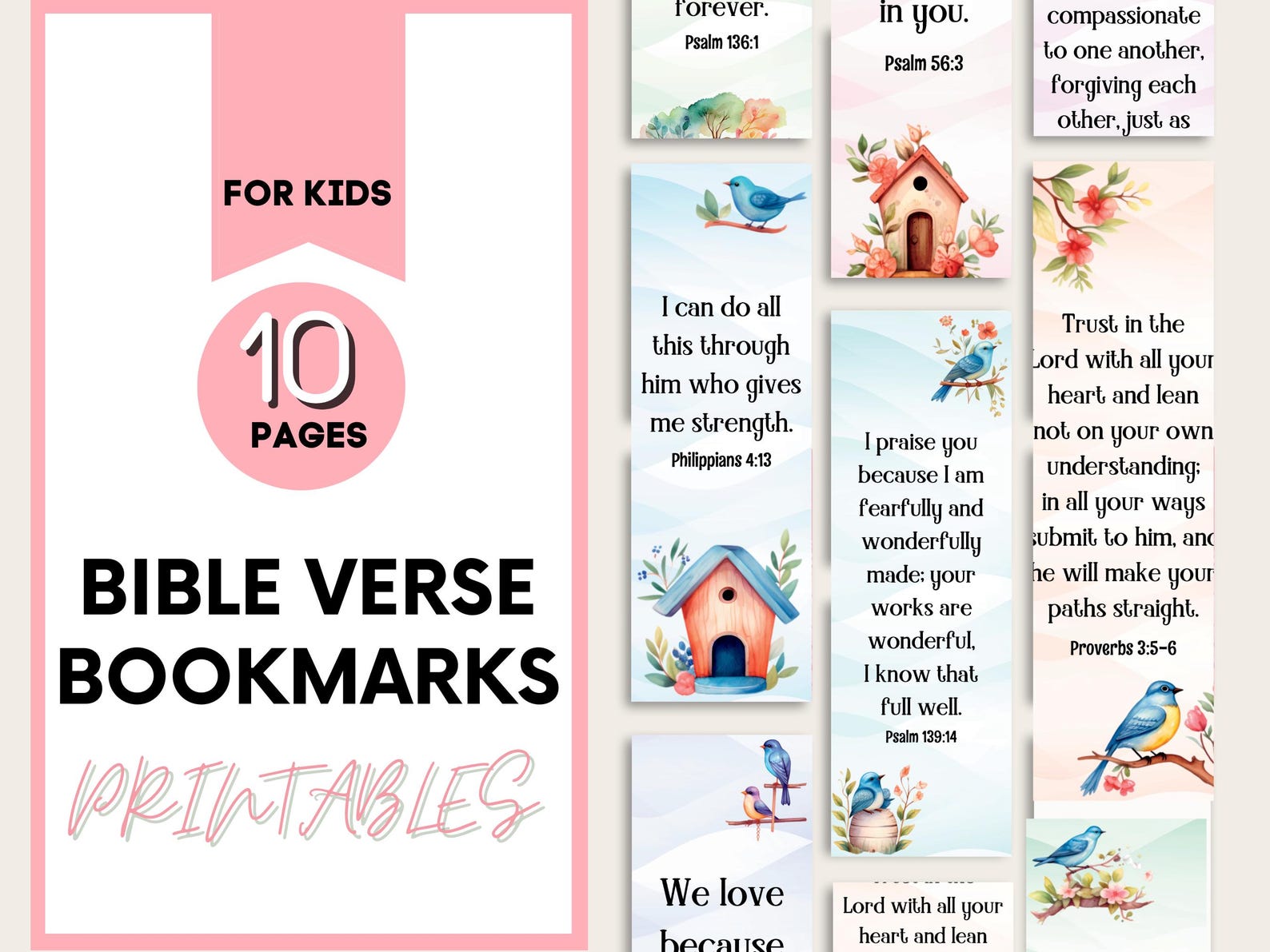 Bible Verse Bookmarks for Kids - Etsy