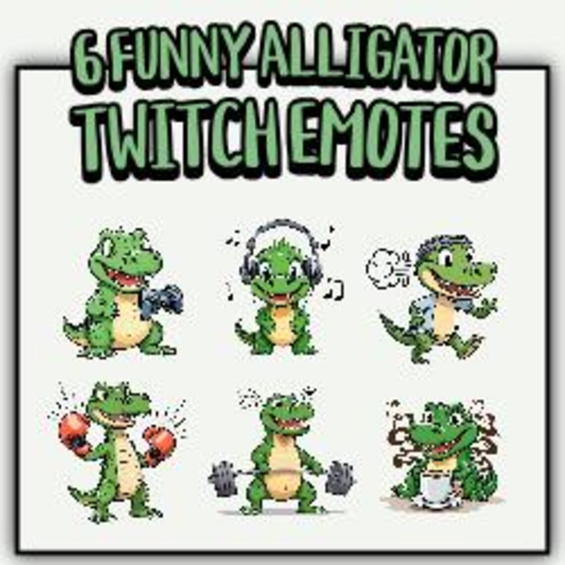 6 Funny Alligator Emotes Twitch Youtube Facebook Kick Discord Any ...