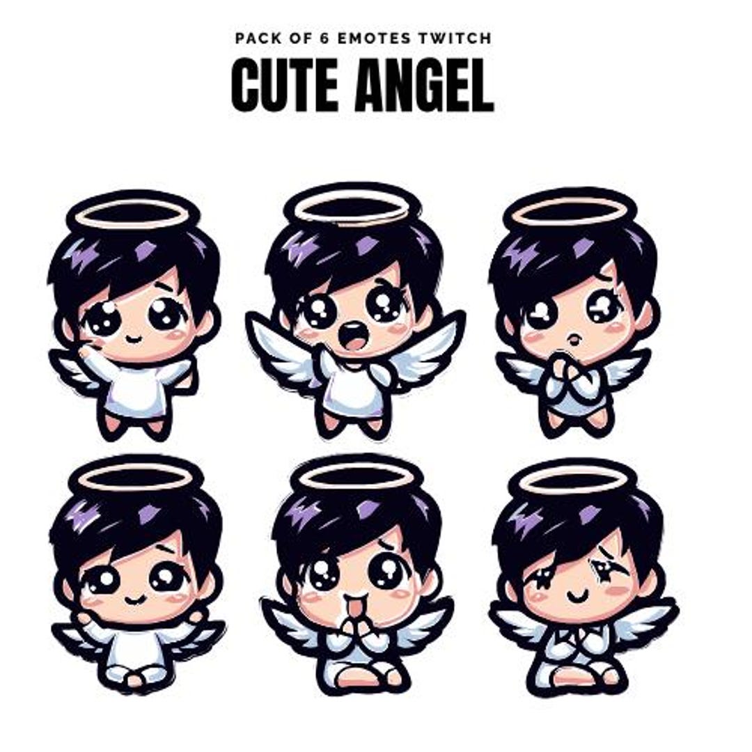 6 Angel Emotes Twitch Youtube Facebook Kick Discord Simple Cute ...
