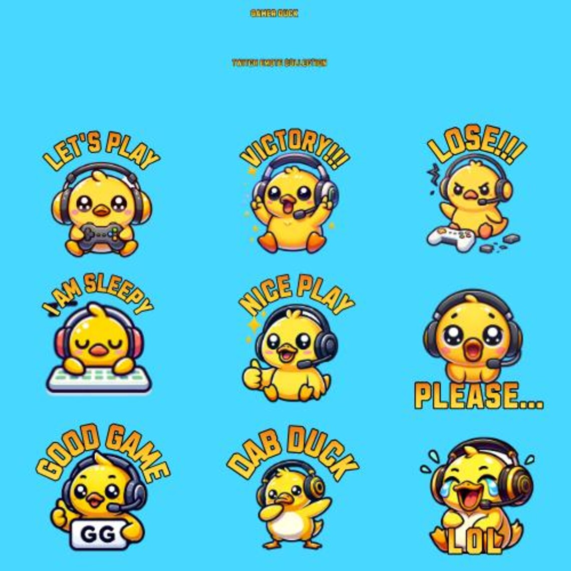 9 Gamer Duck Twitch Emote Youtube Kick Facebook Discord Esport Esports ...