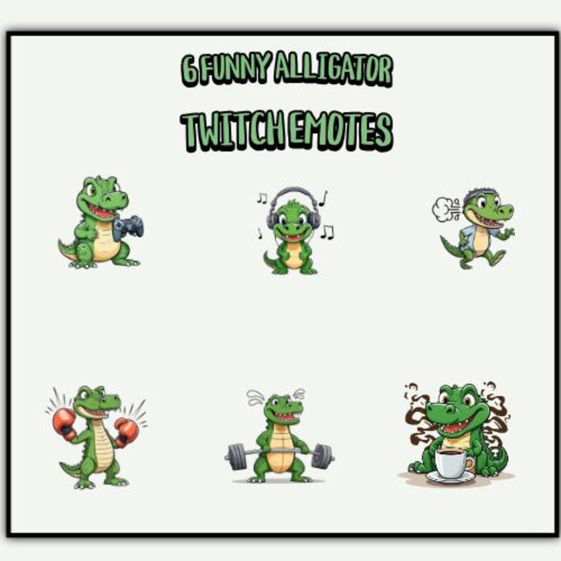 6 Funny Alligator Emotes Twitch Youtube Facebook Kick Discord Any ...