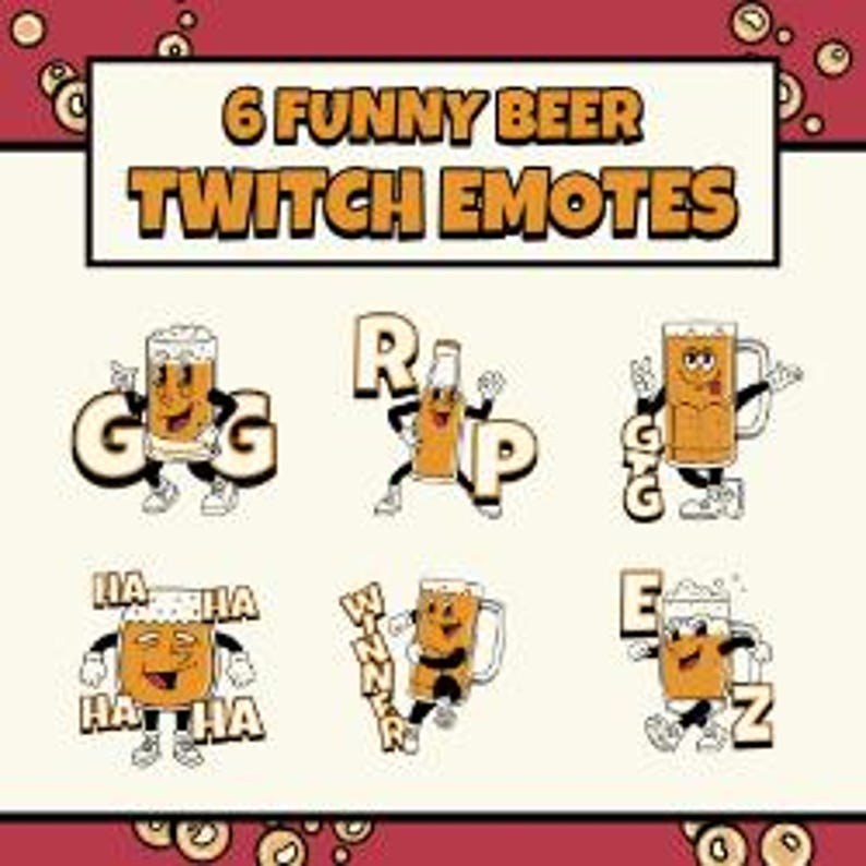Funny Beer Emotes for Twitch Youtube Facebook Kick Discord Esport ...