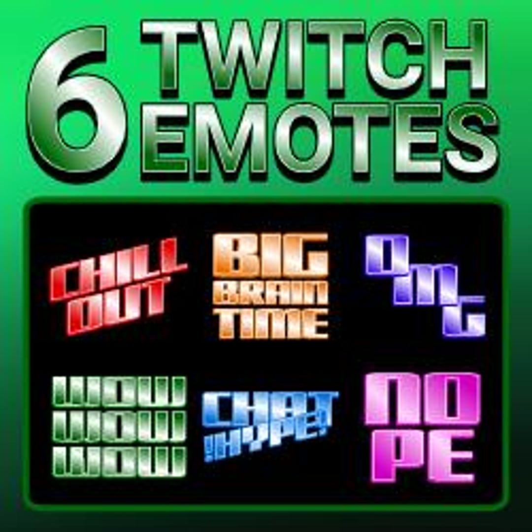 6 Twitch Emotes Kick Youtube Facebook Esport Discord Streamer Pack ...