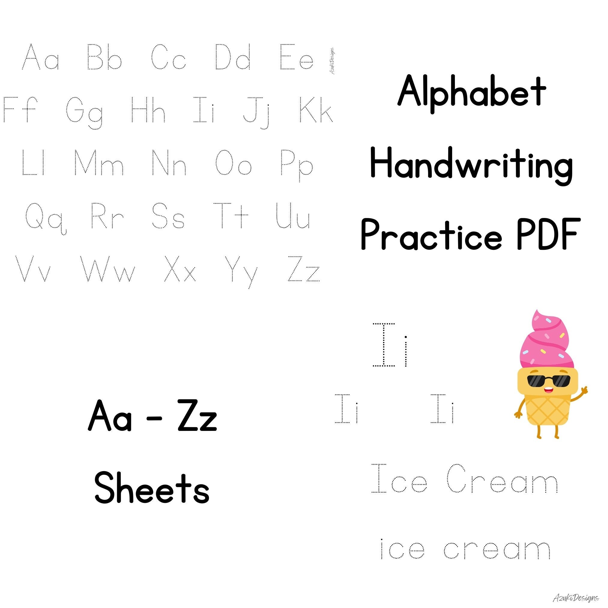 Alphabets Handwriting Practice Sheets, ABC Letter Tracing, Handwriting ...