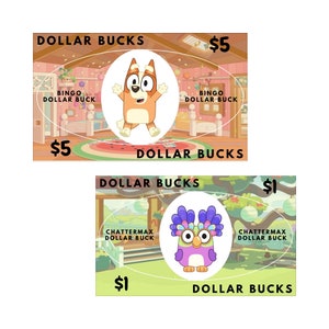 Bluey Dollar Bucks, Reward Money, Play Money, DIGITAL DOWNLOAD ...