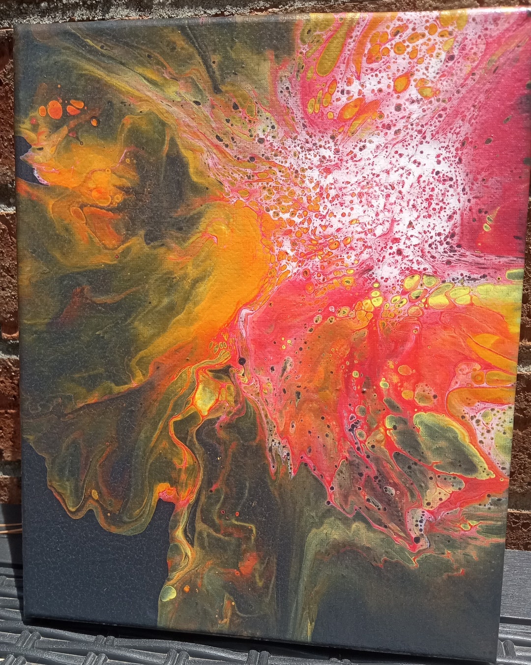 Starfire is a Beautiful 8x10 Acrylic Pour Painting. Its a Vivid Wall ...